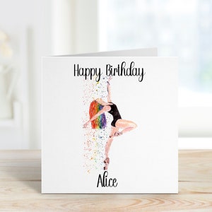 Dancer Birthday Card, Personalised Dancer Birthday Card, Birthday Card ...