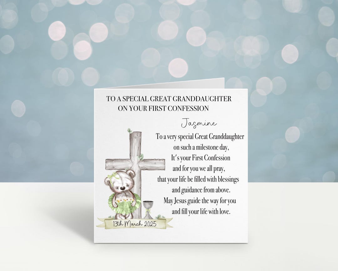 Personalised First Confession Card, 1st Confession Card for Great ...