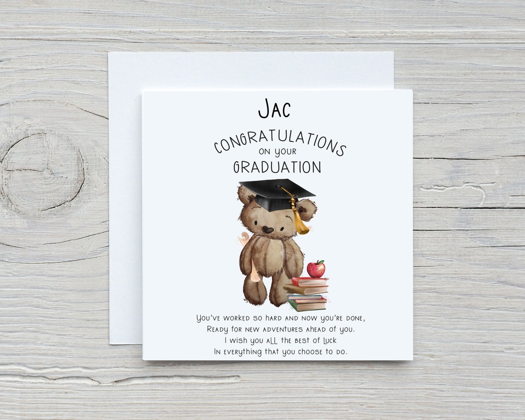 Carte de graduation, carte de graduation personnalisée, carte de ...