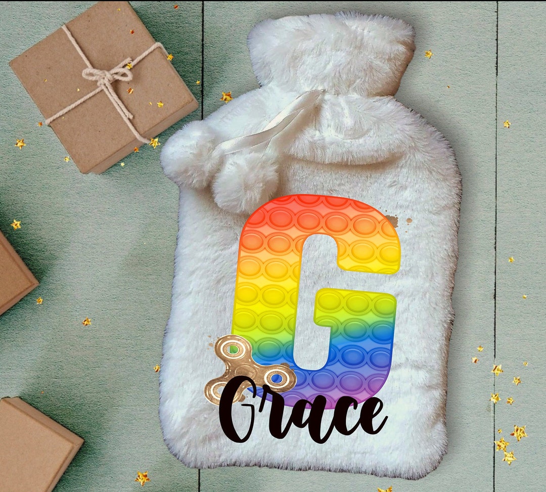 Personalised Hot Water Bottle, Poppit Personalised Fluffy Hot Water ...