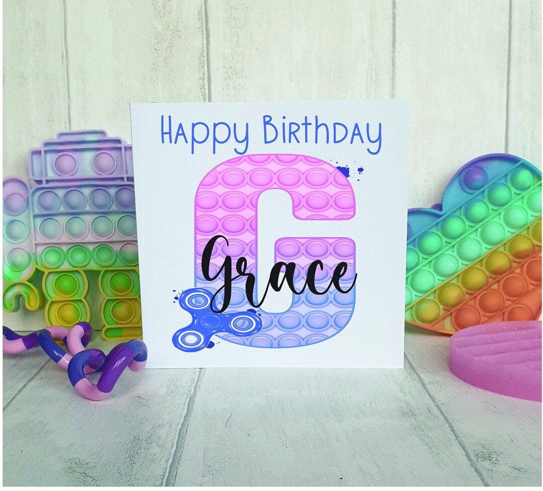 Pop It Birthday Card. Pop It Fidget Birthday Card, Personalised Pop It ...