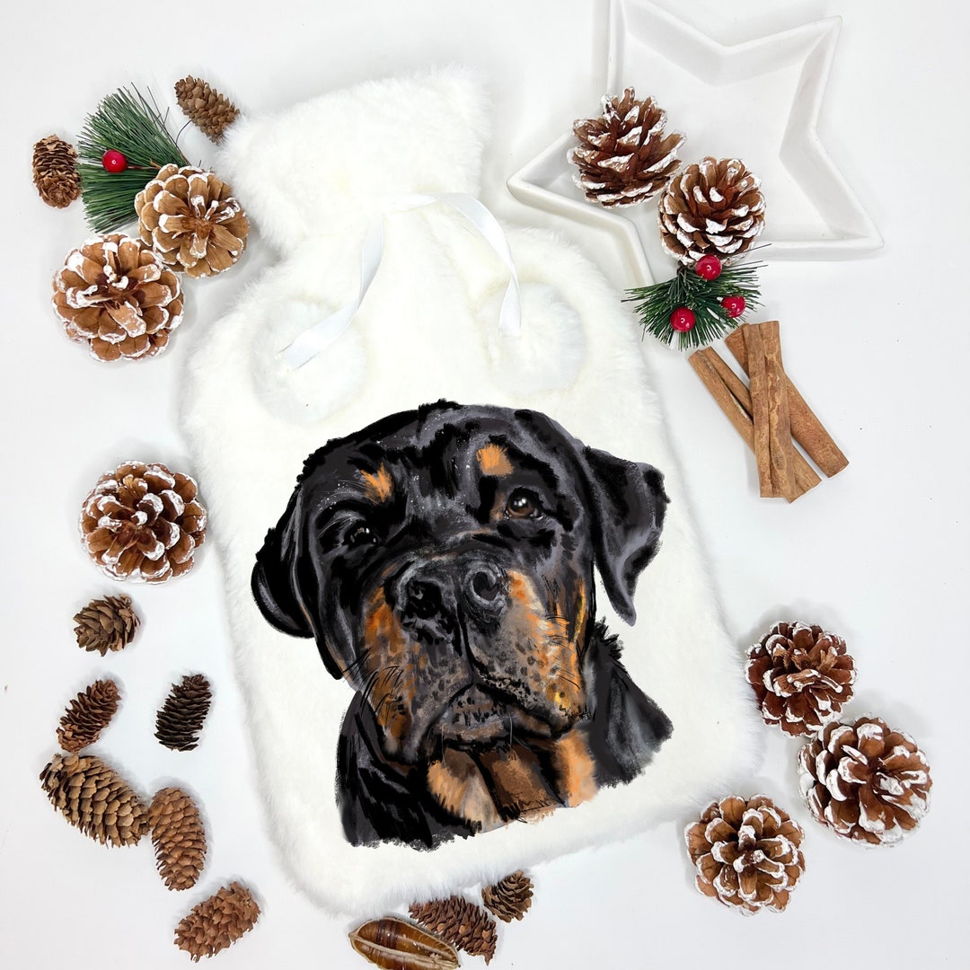 Rottweiler Gifts, Fluffy Hot Water Bottle, Personalised Hot Water ...