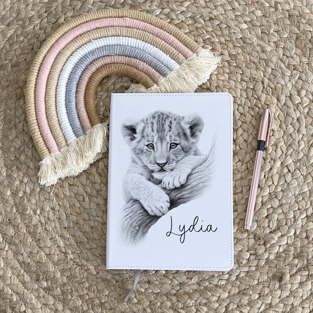 Lion Notebook, Personalised Notebook, Personalised Gift for Her or Him ...