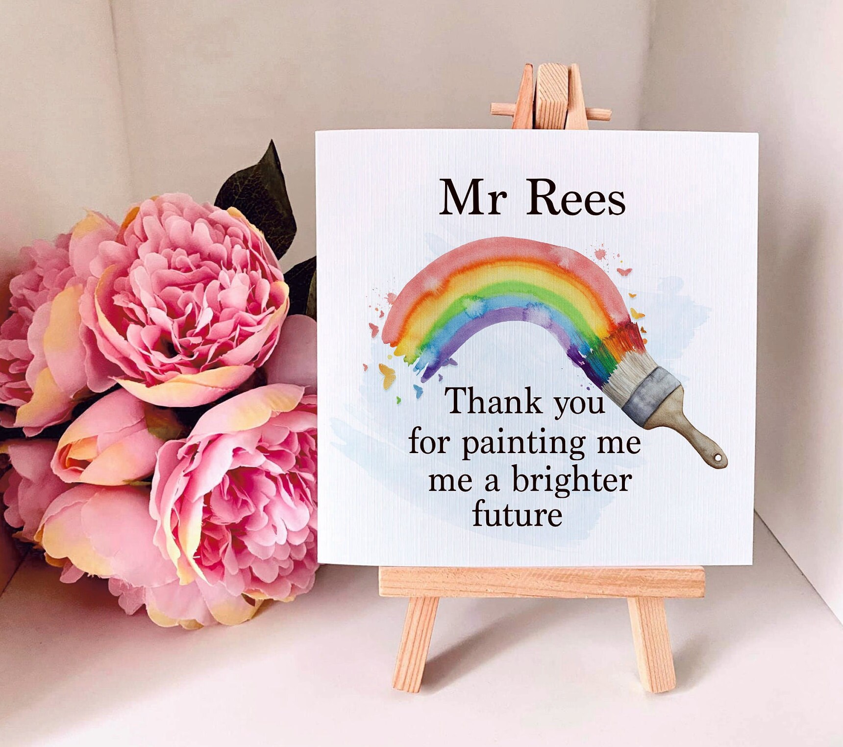 Teacher Card Rainbow Teacher Card Personalised Teacher Card - Etsy UK