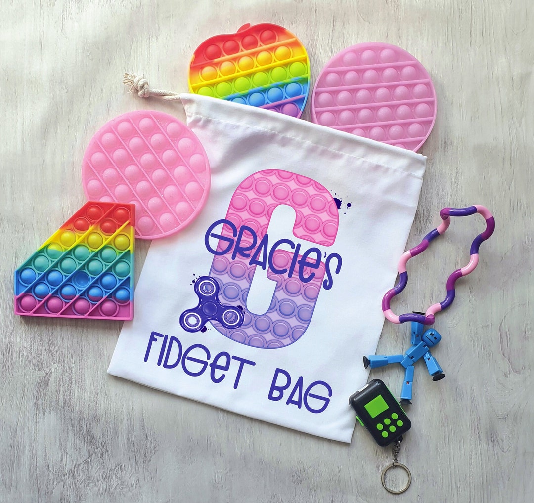 Fidget Toy Bag, Poppit Storage Bag, Personalised Fidget Poppit Bag ...