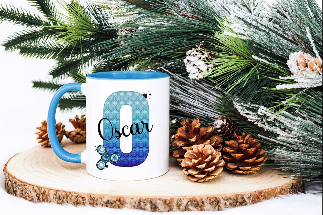 Poppit Fidget Toy Mug, Personalised Fidget Themed Initial Mug, Sensory ...