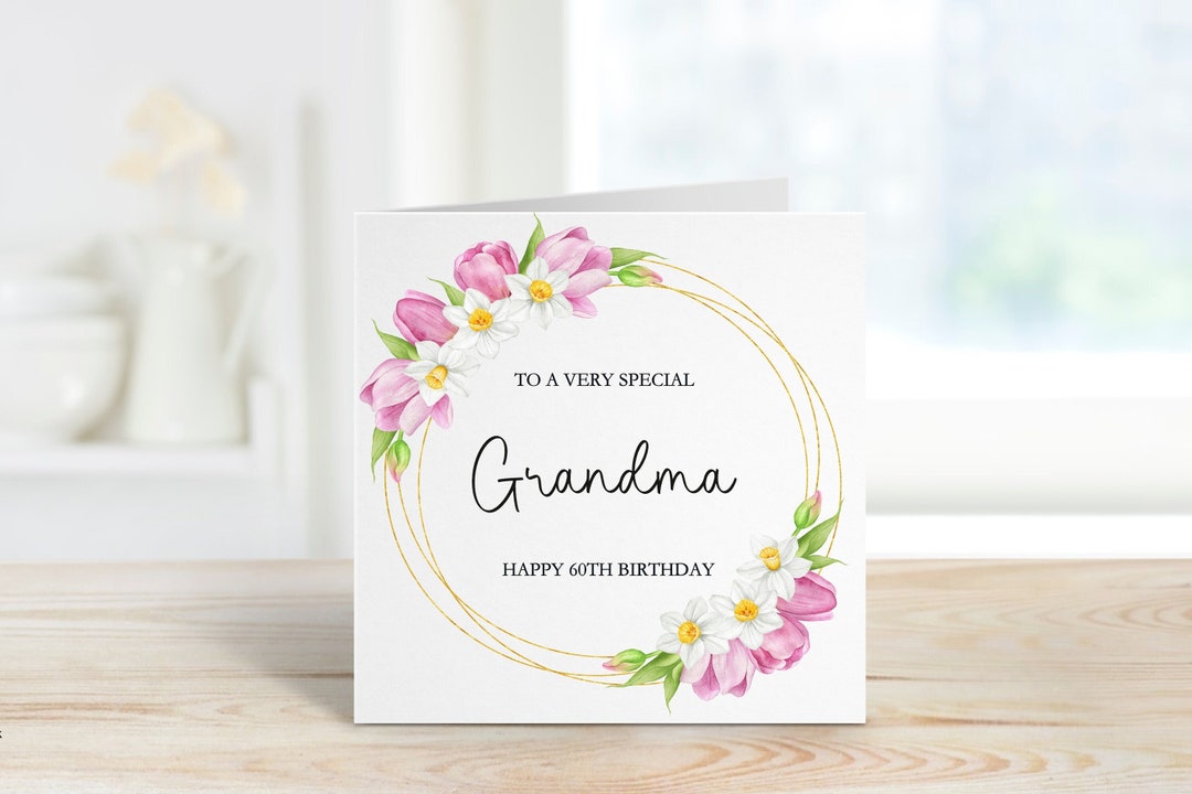 Grandma 60th Birthday Card Personalised Grandma Birthday Card For Her