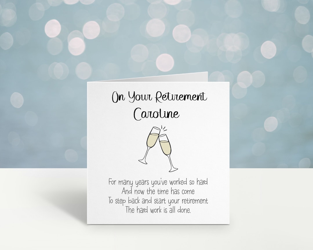 Retirement Card, Personalised Retirement Card for Him, Personalised ...