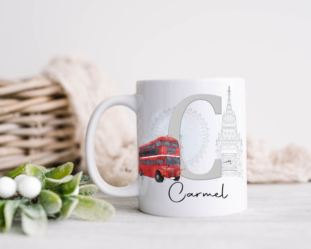 Personalised London Bus Mug, Big Ben Mug, London Themed Mug Gift Set ...