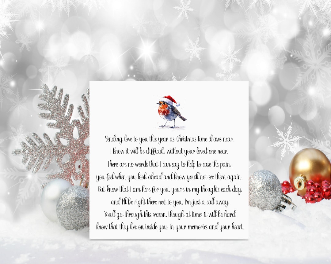 Lost Loved One Christmas Card, Christmas Poem for Someone Who Has Lost ...