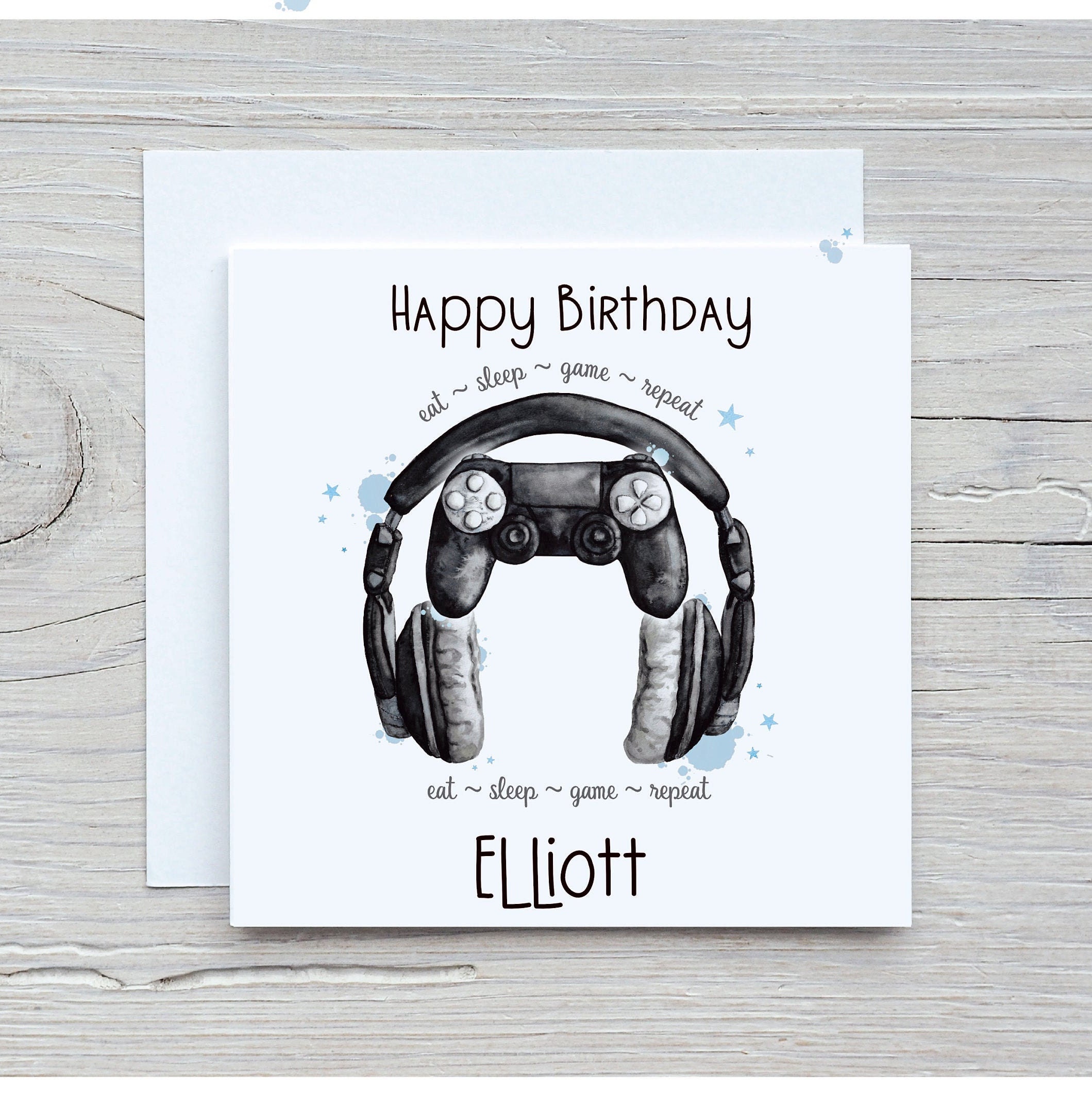 Gamer Birthday Card Controller And Headset Birthday Card | Etsy