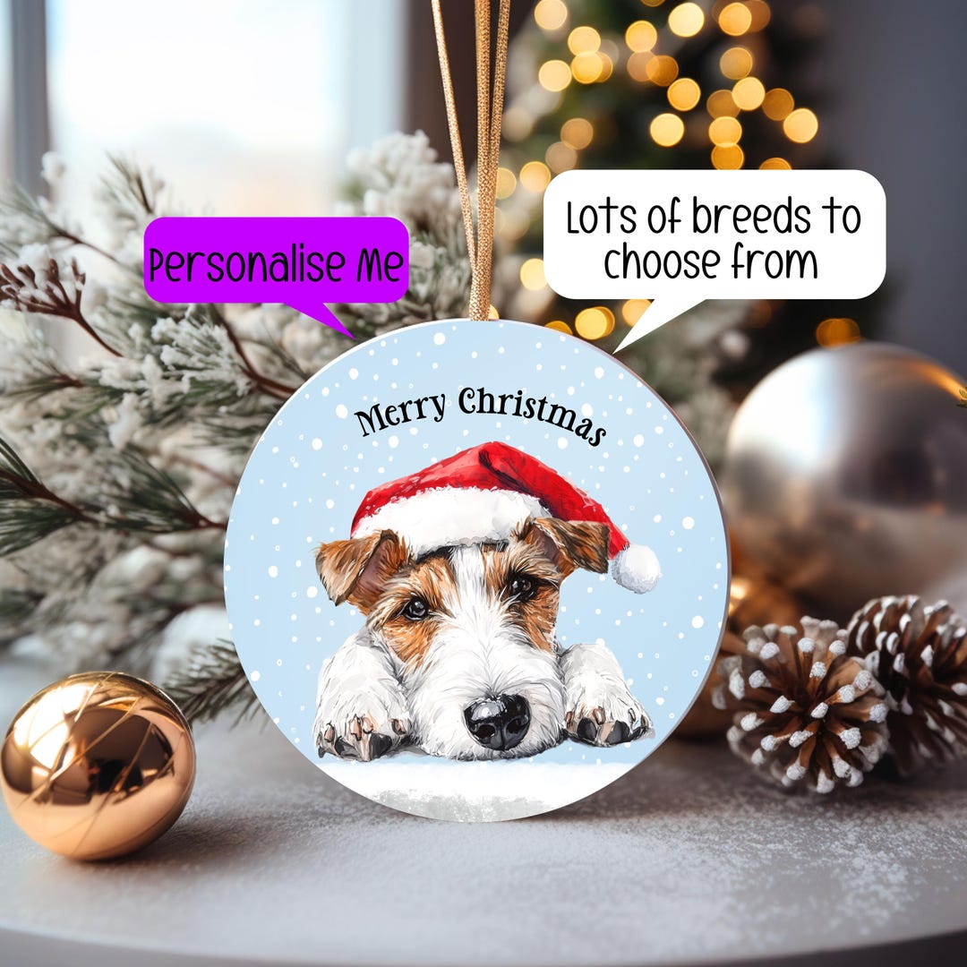 Dog Christmas Bauble, Personalised Pet Dog Christmas Tree Decoration ...