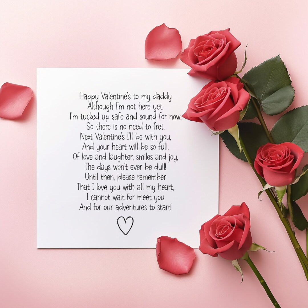 Valentine Day Card From Bump, Valentine's Card for Daddy From Bump ...