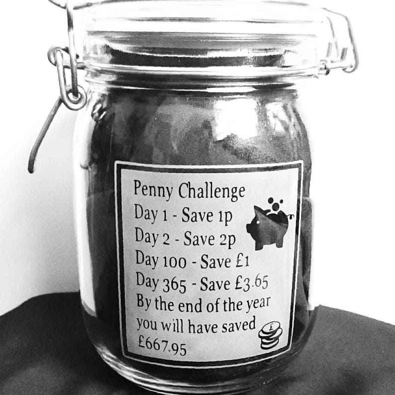 Engraved Penny Saving Jar Penny Challenge New Handmade - Etsy UK