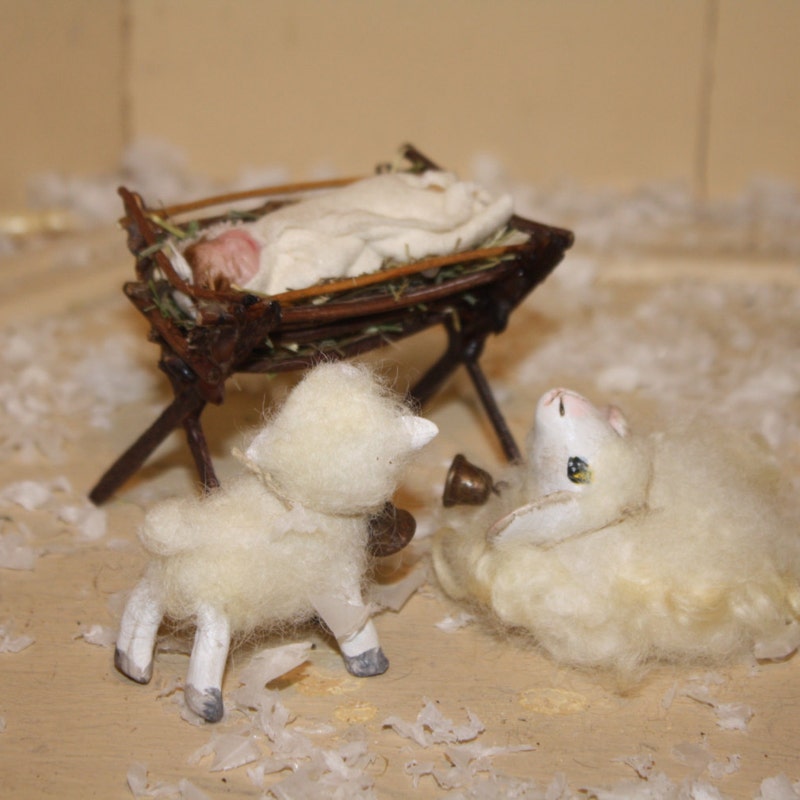 Baby Jesus and Lamb - Etsy