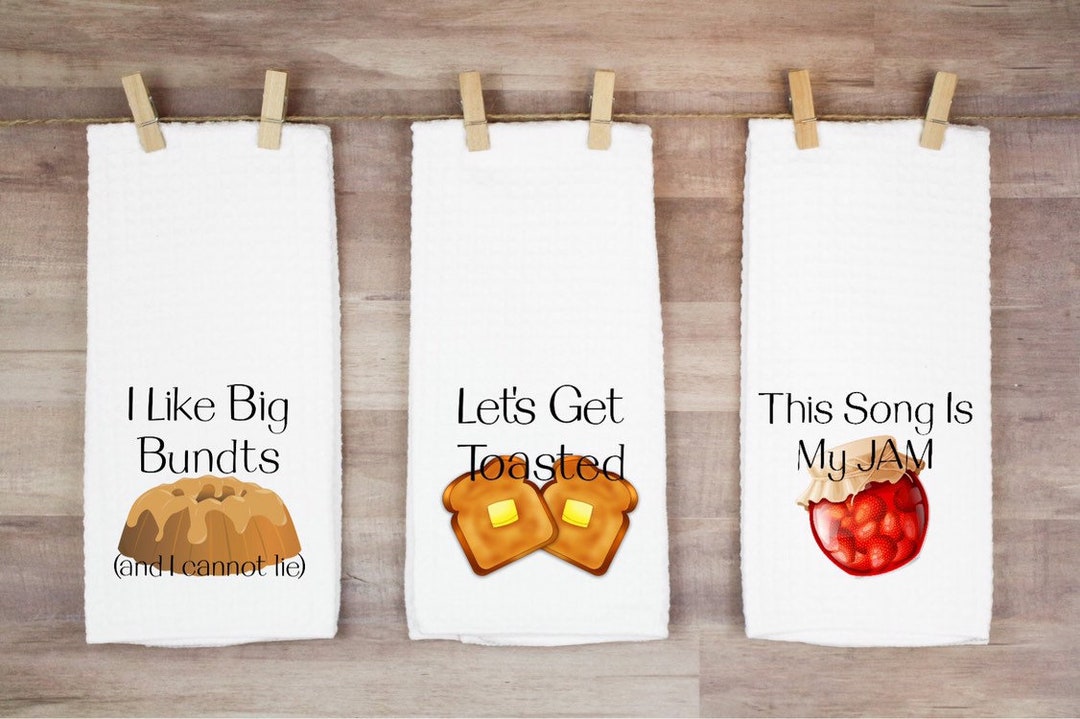 Funny Gift, Funny Dish Towels, Unique Kitchen Towels, Gift for Wedding ...