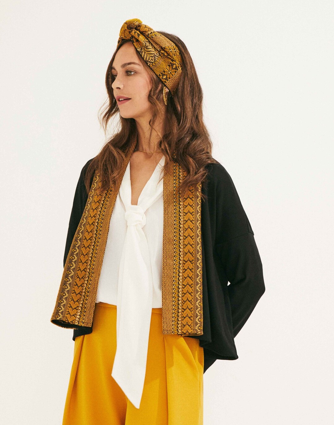 Ziva Jacquard Graphic Design Wrap Headband - Etsy