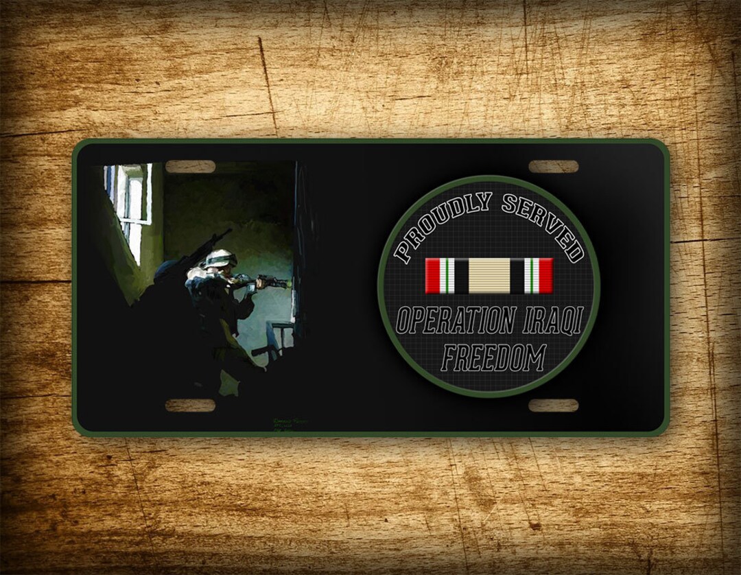 Operation Iraqi Freedom Veteran License Plate PROUDLY SERVED Service ...
