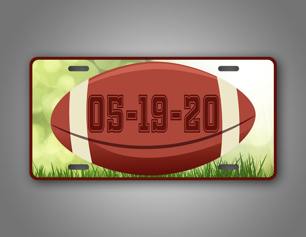 Custom Football ANY TEXT License Plate Personalized Football - Etsy