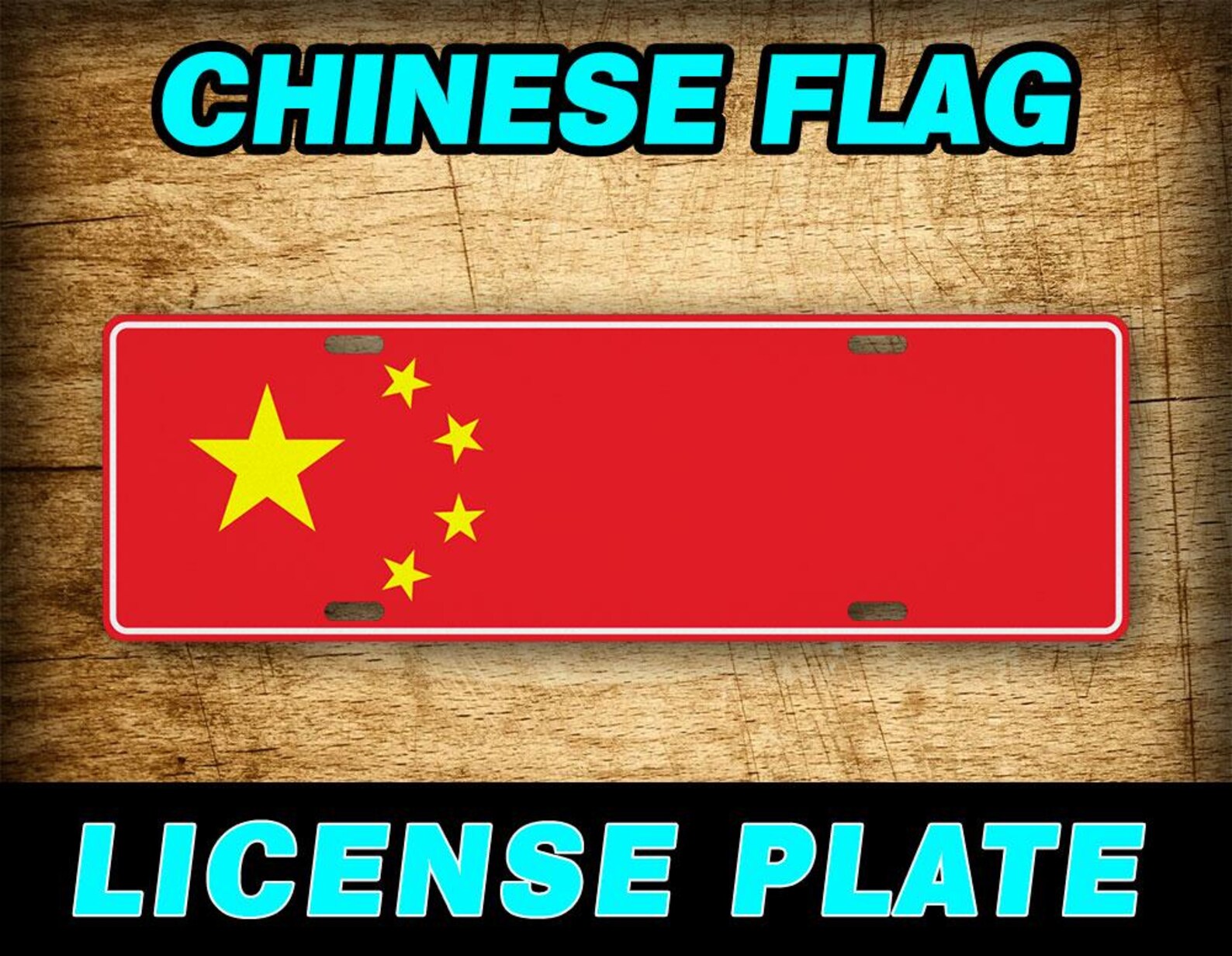 Chinese Novelty License Plate, Fullsized Chinese Flag Auto Tag, Any ...