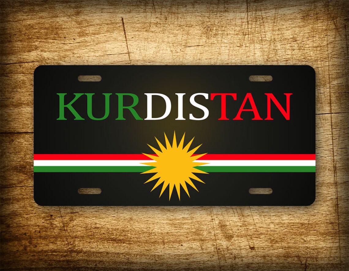 Kurdistan Flag License Plate Kurd Colors Auto Tag 6x12 Metal - Etsy