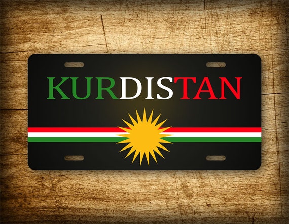 Kurdistan Flag License Plate Kurd Colors Auto Tag 6x12 Metal | Etsy