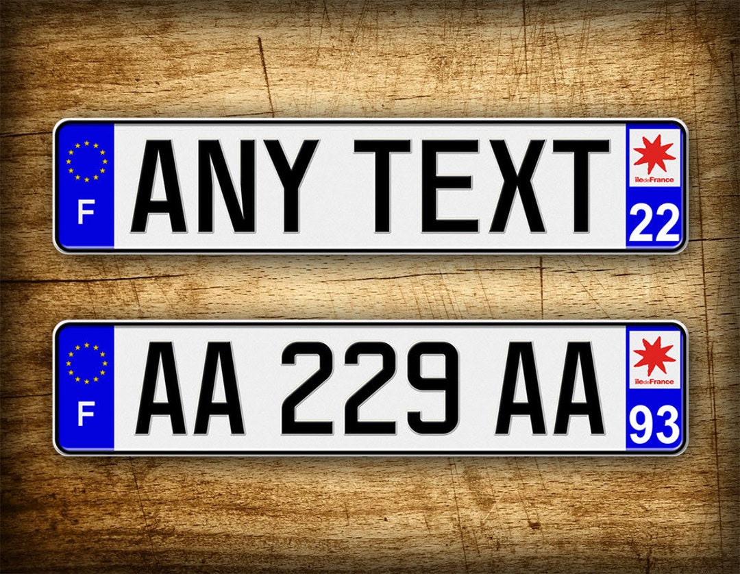 Custom Text Novelty French License Plate ANY TEXT Full Size ...