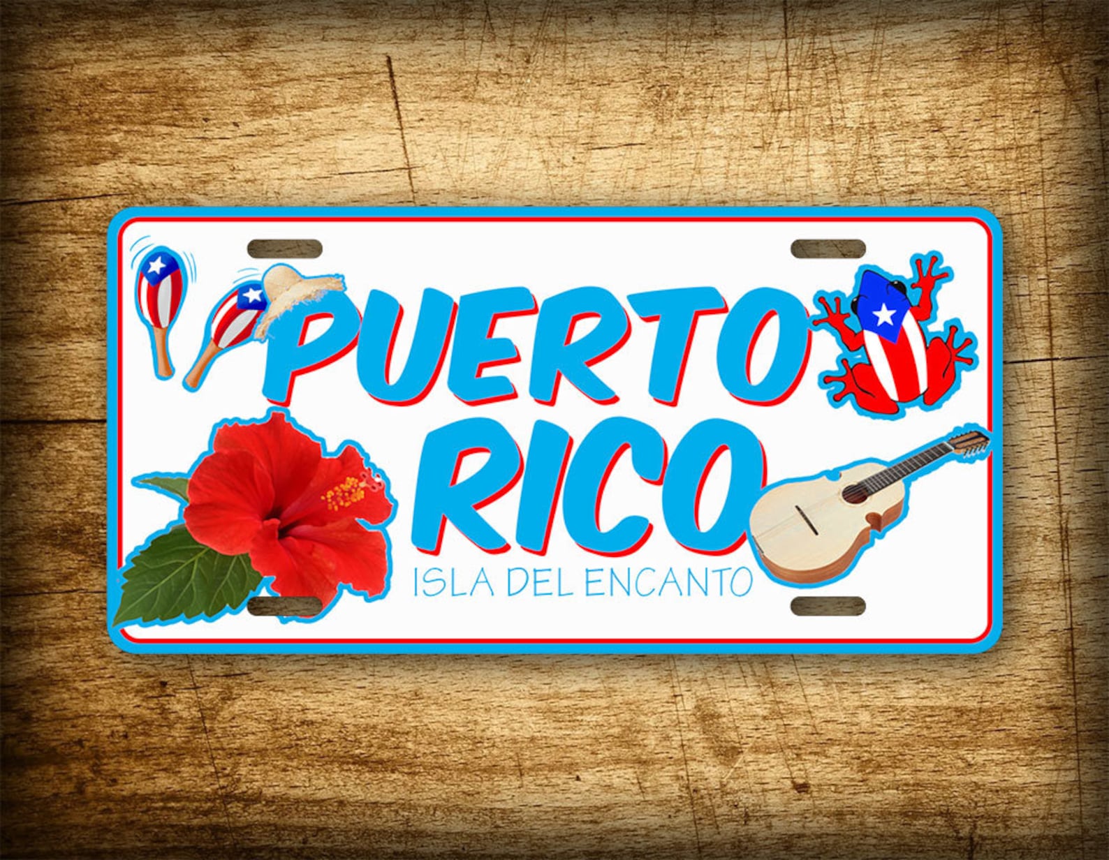 Puerto Rico License Plate Isla Del Encato PR Auto Tag 6x12 | Etsy