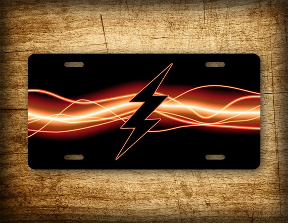 Flash Black Lightning Bolt License Plate Lightening Streak | Etsy