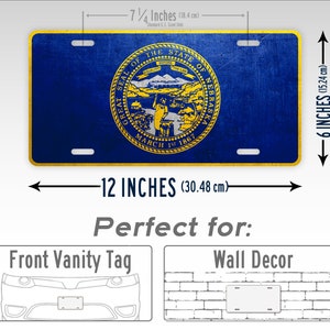Nebraska State Flag License Plate NE Official Flag Symbol Auto Tag 6x12 ...