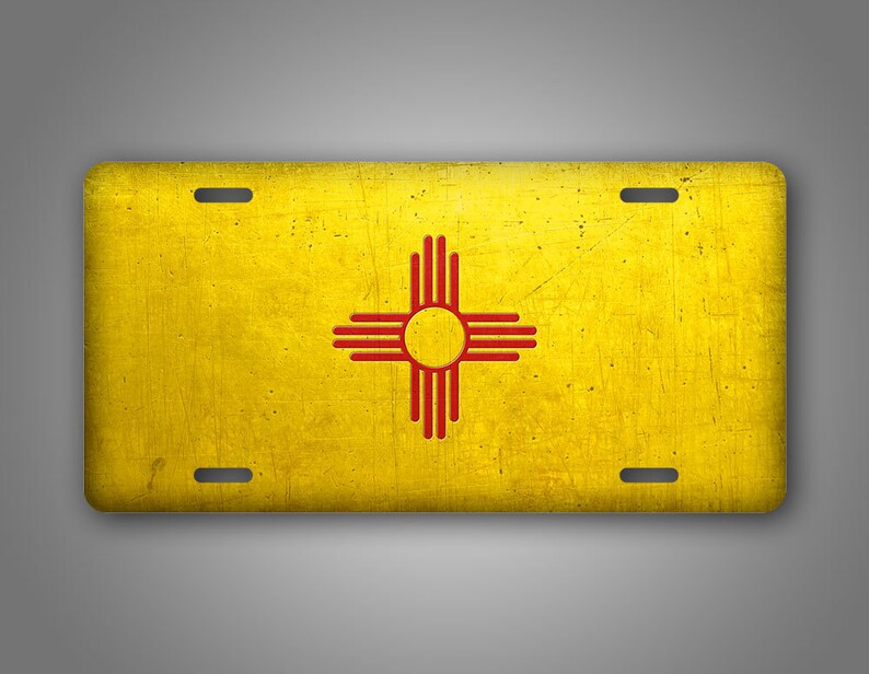 New Mexico Flag License Plate NM State Official Flag Symbol | Etsy