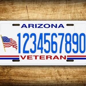 Personalized Arizona Veteran Custom State 6x12 Novelty License Plate - Etsy
