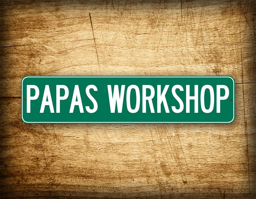 Papas Workshop Sign - Etsy