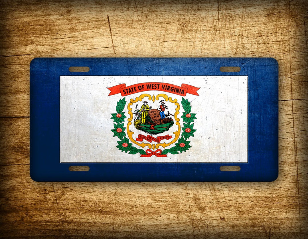 West Virginia Flag License Plate WV State Official Flag Symbol Auto Tag ...