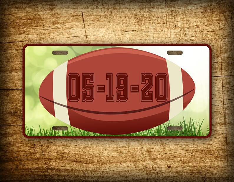 Custom Football ANY TEXT License Plate Personalized Football - Etsy