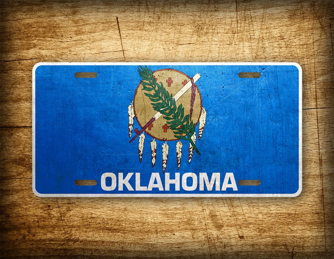 Oklahoma Flag License Plate OK State Official Flag Symbol Auto Tag 6x12 ...