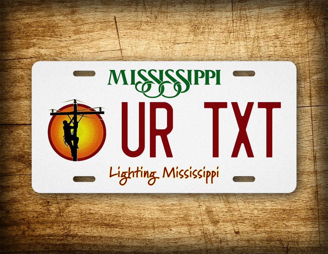 Personalized Mississippi Lighting Mississippi License Plate Custom MS ...