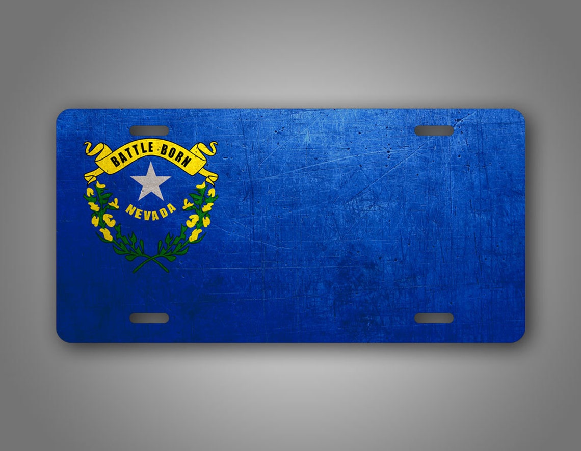Nevada State Flag License Plate NV Official Flag Symbol Auto - Etsy