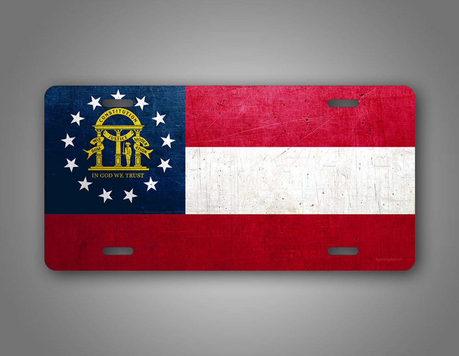 Georgia State Flag License Plate Aluminum Metal Auto Tag 6x12 - Etsy