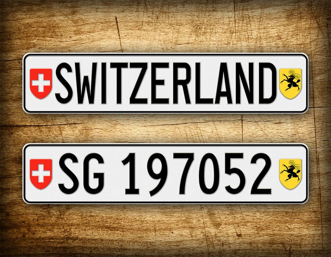 Custom Text Novelty Swiss License Plate ANY TEXT Full Size Personalized ...