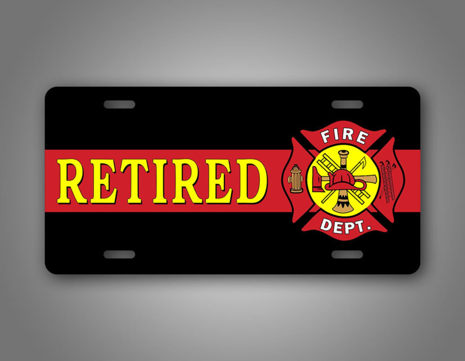 Retired Firefighter License Plate Classy Fire Department Logo | Etsy