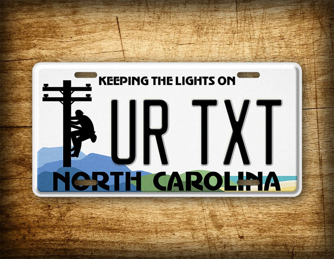 Personalized North Carolina Keeping the Lights on Lineman License Plate ...