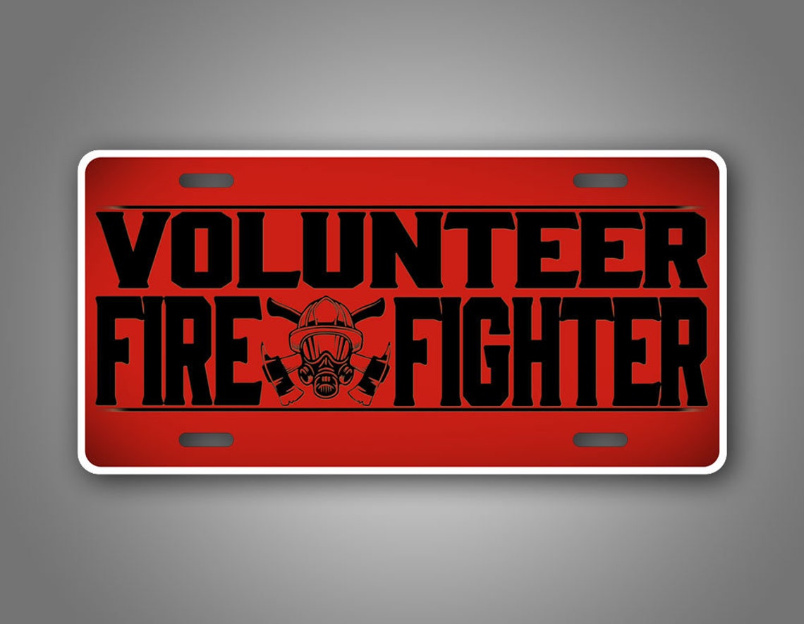 Volunteer Firefighter License Plate Fire Department Logo Cross - Etsy