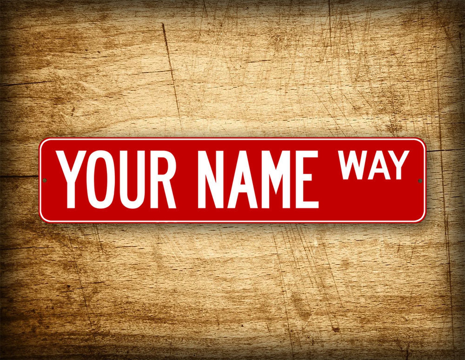 Personalized 4x18 Red Street Sign ANY TEXT - Etsy