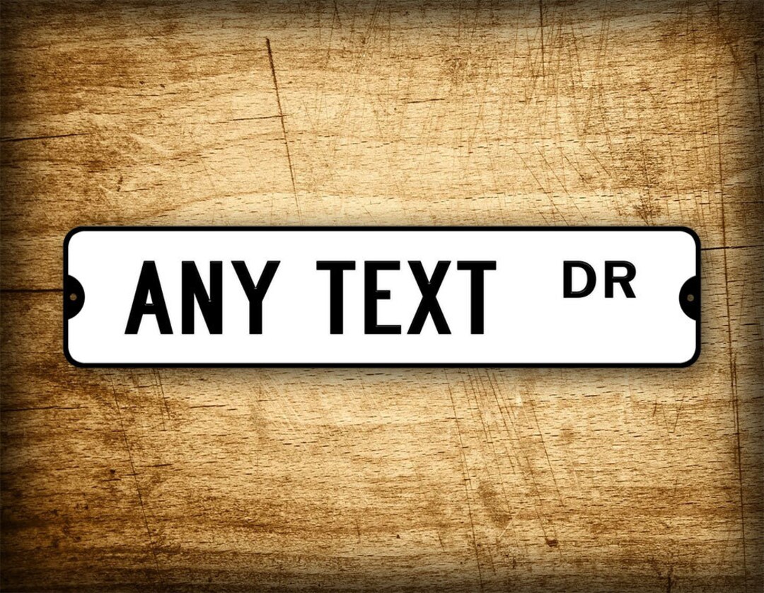 Personalized Antique Style Black and White Street Sign ANY TEXT 4x18 ...