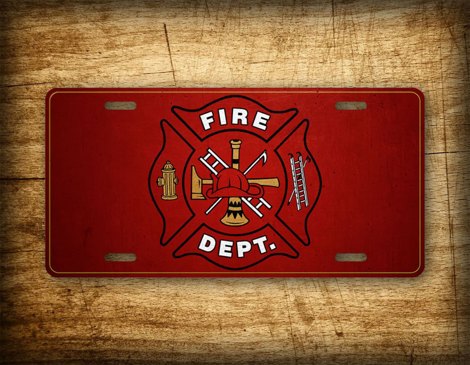 Firefighter Gift License Plate Fire Department Logo Auto Tag - Etsy
