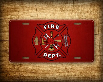 Volunteer Firefighter License Plate Fire Department Logo Cross - Etsy