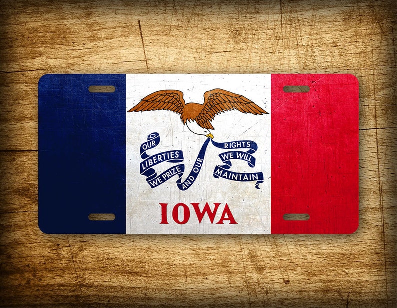 Iowa State Flag License Plate IA Official Flag Symbol Auto Tag | Etsy
