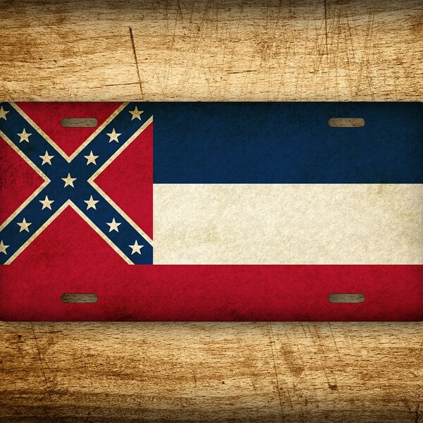 Mississippi State Flag License Plate Etsy mississippi-state-flag-license-plate-etsy