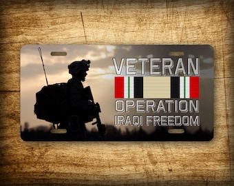 Operation Iraqi Freedom Veteran License Plate PROUDLY SERVED - Etsy